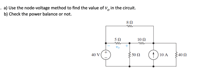 Solved a) Use the node-voltage method to find the value of | Chegg.com