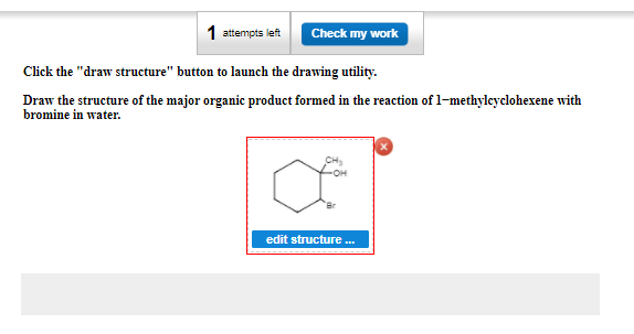Solved 1 attempts let Check my work Click the "draw | Chegg.com