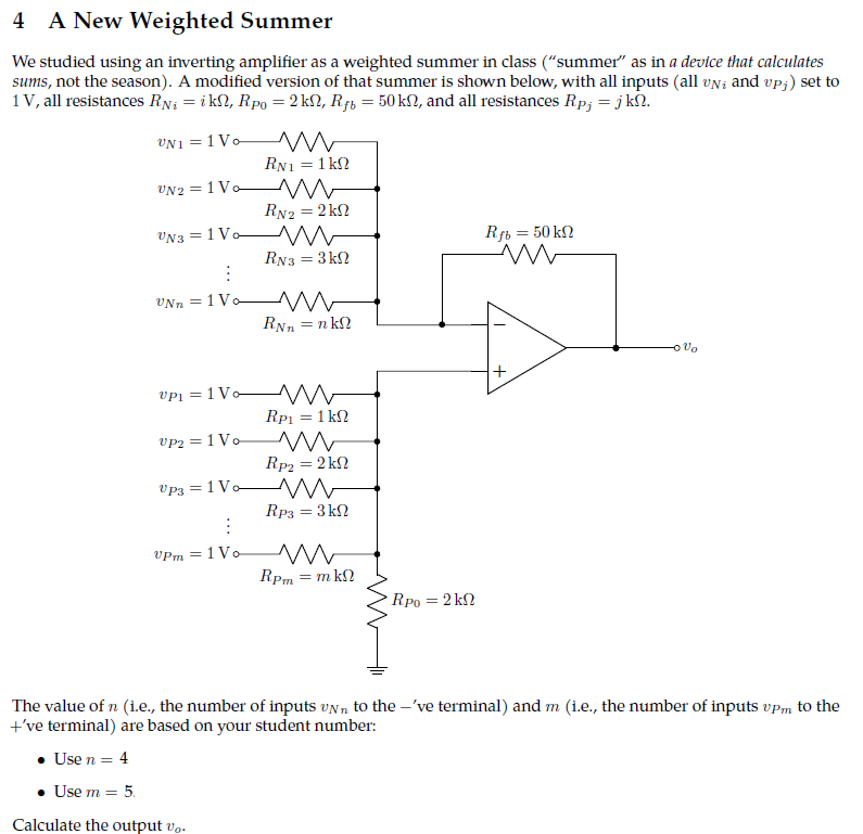 Solved A New Weighted Summer We studied using an inverting | Chegg.com