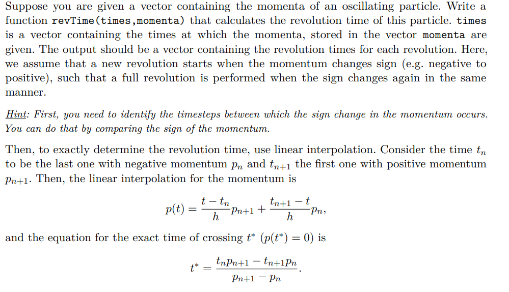 Solved Suppose You Are Given A Vector Containing The Momenta