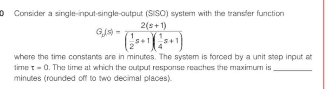 Solved o Consider a single-input-single-output (SISO) system | Chegg.com