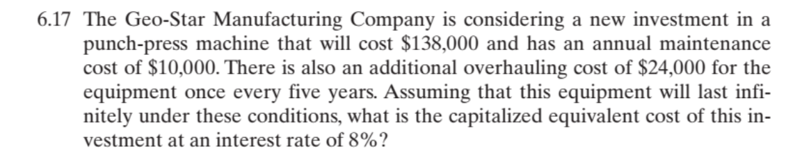 Solved 6.17 ﻿The Geo-Star Manufacturing Company is | Chegg.com