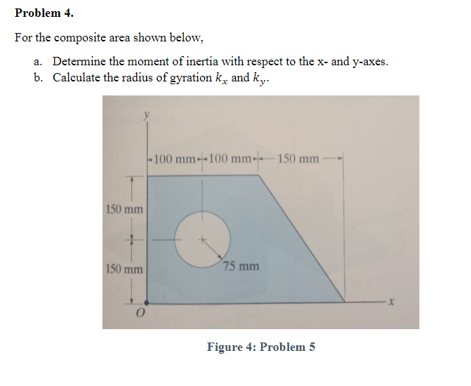 Solved Problem 4. For the composite area shown below, a. | Chegg.com