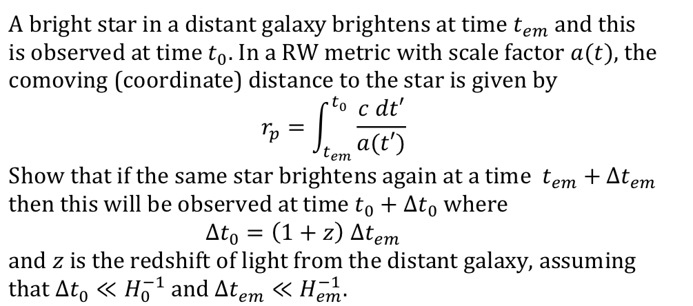 Solved This is a Cosmology Question from Barbara Ryden Book. | Chegg.com