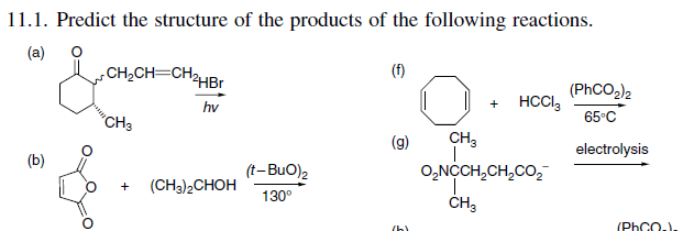Solved 11.1. Predict the structure of the products of the | Chegg.com