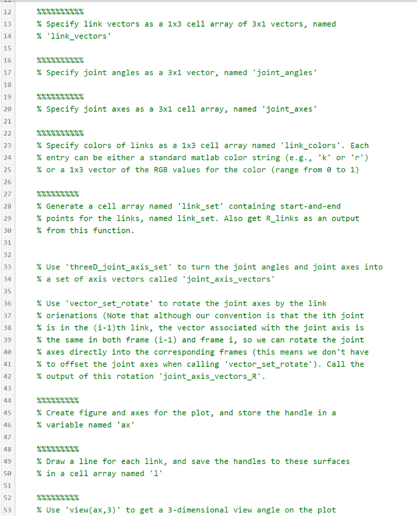 Make a plot of a 3D a 3-link arm, with each link | Chegg.com