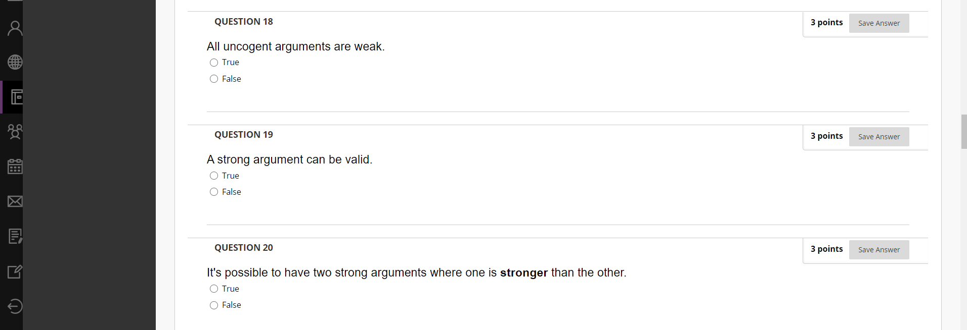 Solved QUESTION 18 3 points Save Answer 8 All uncogent | Chegg.com