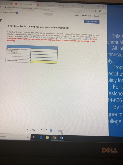 Solved My Grades-81276. × ter 6 Assignment Help Save&Exit | Chegg.com