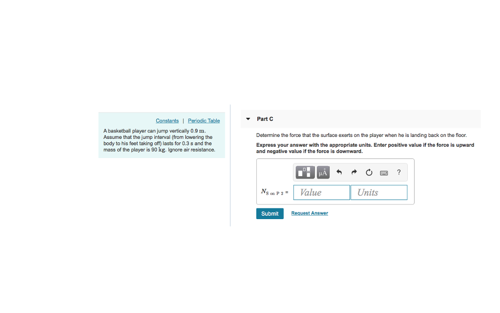 Solved Constants Periodic Table Part A A basketball player | Chegg.com