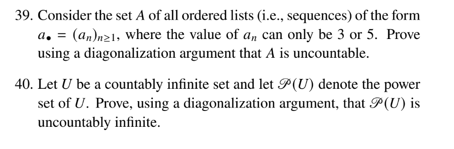 Solved 39. Consider the set A of all ordered lists (i.e., | Chegg.com