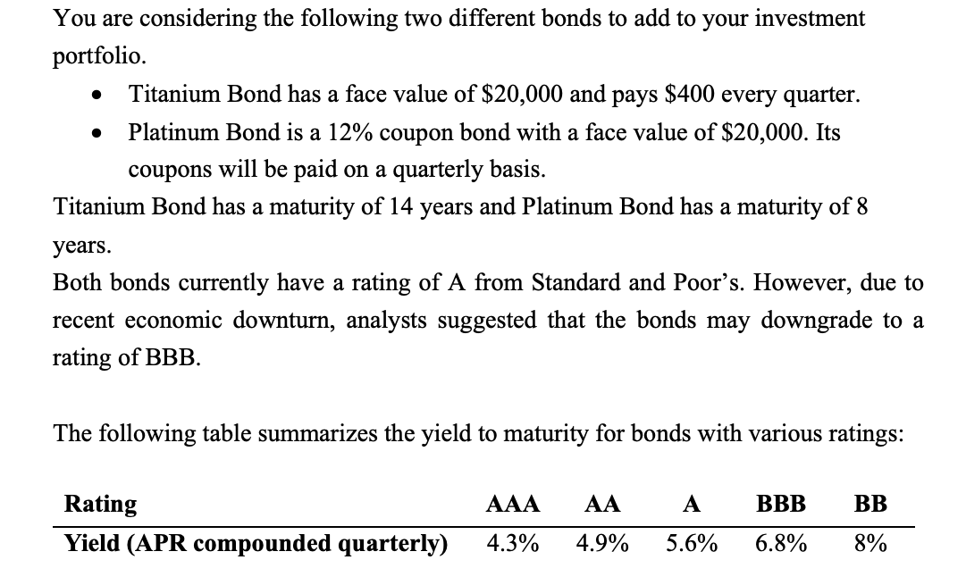 Solved . You are considering the following two different | Chegg.com