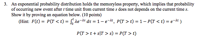 Solved 3. An exponential probability distribution holds the | Chegg.com