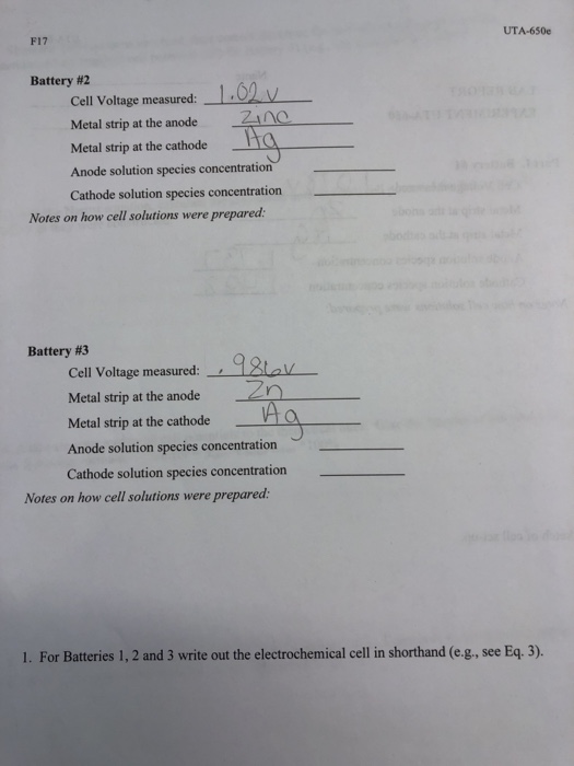 Solved LAB REPORT EXPERIMENT UTA-650 Name Section Date Part | Chegg.com