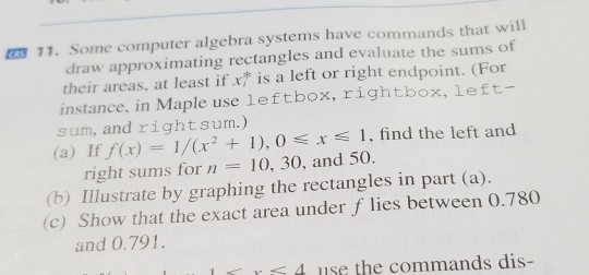 Solved S 11. Some computer algebra systems have commands | Chegg.com