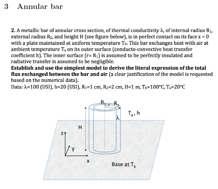 Solved 3 Annular bar 2. A metallic bar of annular cross | Chegg.com