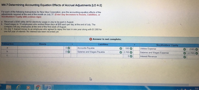 Solved M4-7 Determining Accounting Equation Effects of | Chegg.com