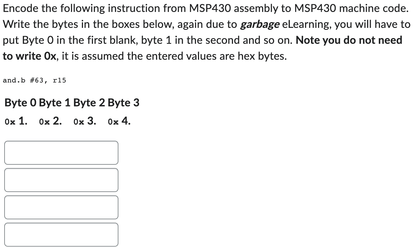 Solved Encode The Following Instruction From Msp430 Assembly 3972