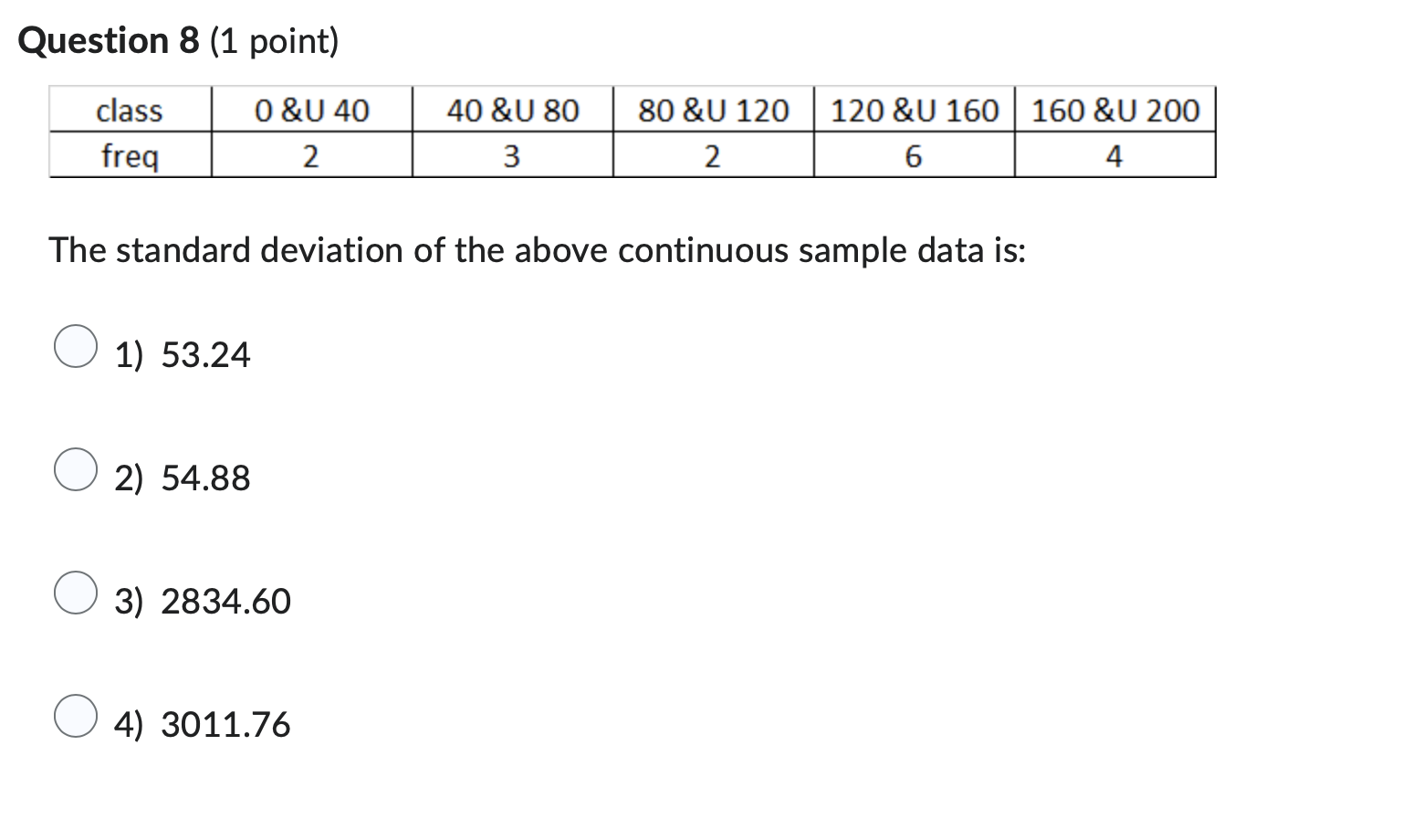 Solved The standard deviation of the above continuous sample | Chegg.com