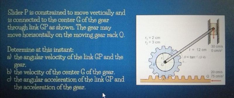 Solved Slider Pis constrained to move vertically and is | Chegg.com