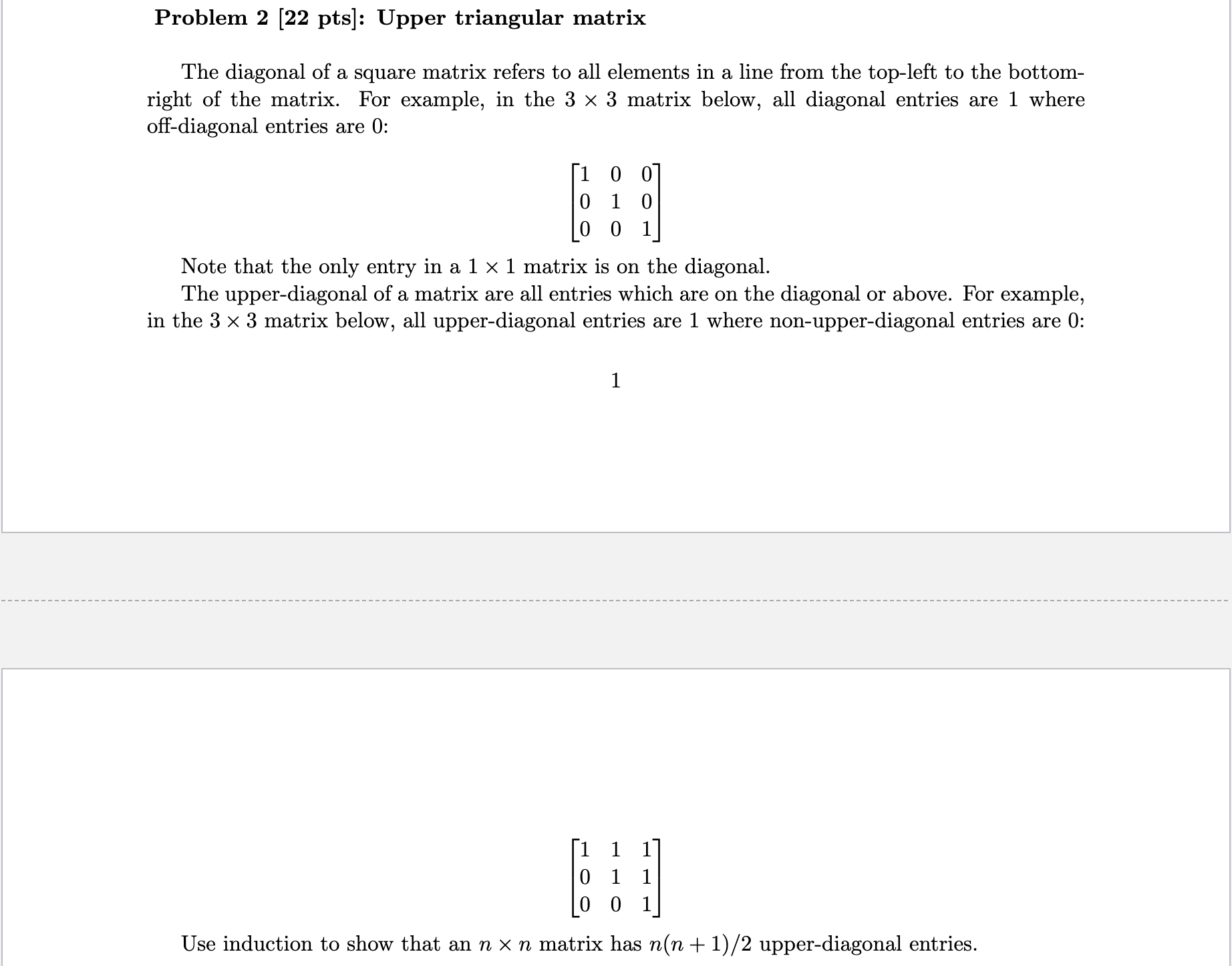 Solved The diagonal of a square matrix refers to all | Chegg.com