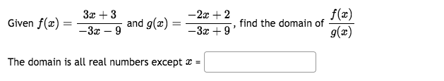 Solved Given f(x)=3x+3-3x-9 ﻿and g(x)=-2x+2-3x+9, ﻿find the | Chegg.com