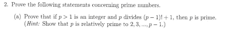 Solved 2. Prove the following statements concerning prime | Chegg.com