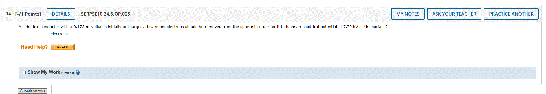 Solved I need help on my electrostatics homework for physics | Chegg.com