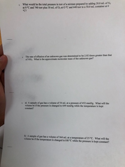 Solved What would be the total pressure in torr of a mixture | Chegg.com