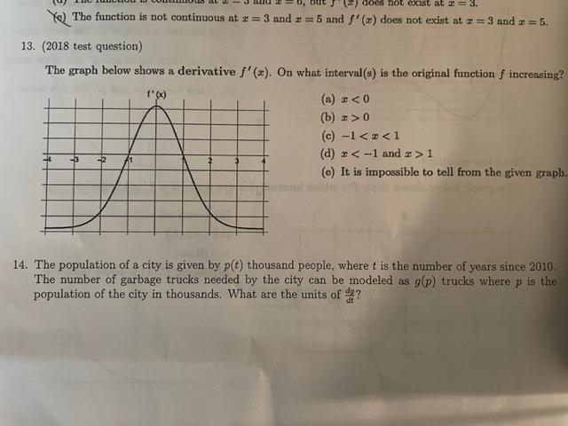 Solved (e) The function is not continuous at x=3 and x=5 and | Chegg.com