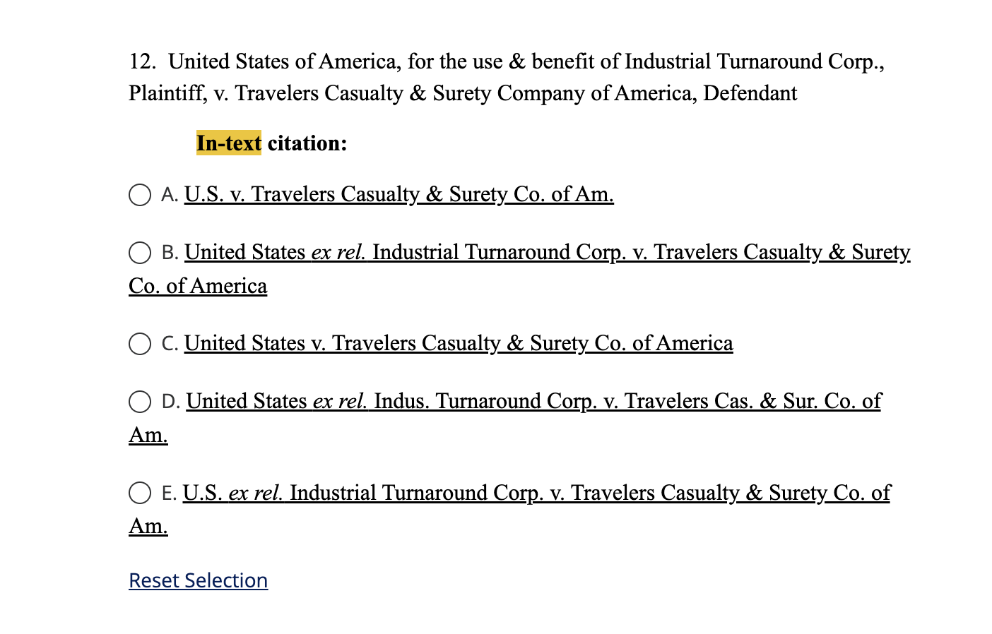 12. United States of America, for the use \& benefit | Chegg.com