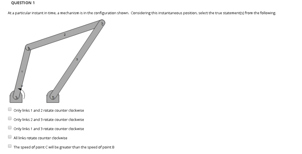 Solved QUESTION 1 At a particular instant in time, a | Chegg.com