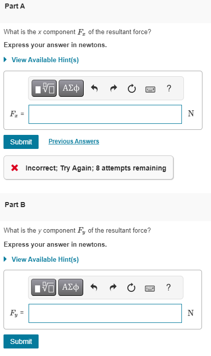 Solved Figure 1 of 1What is the x component Fx of the | Chegg.com
