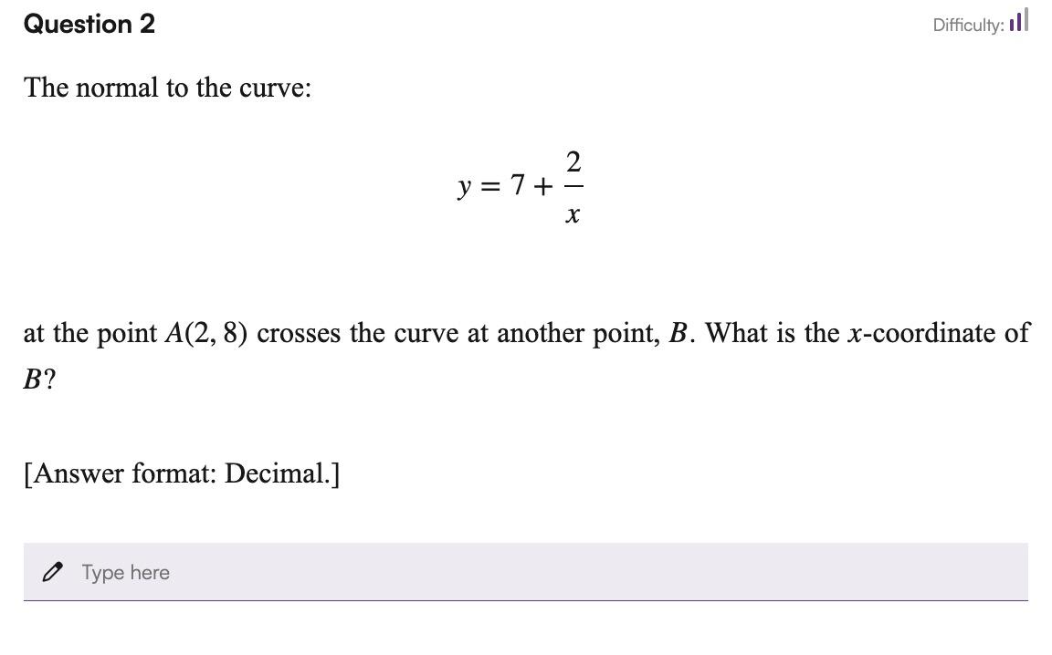 Solved Question 2 Difficulty: Ill The normal to the curve: | Chegg.com