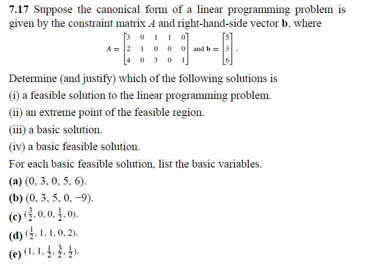 Solved 1 0 7.17 Suppose the canonical form of a linear | Chegg.com