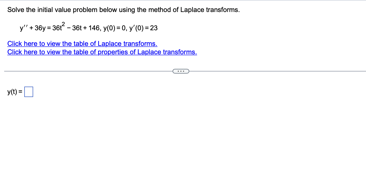 Solved Solve the initial value problem below using the | Chegg.com