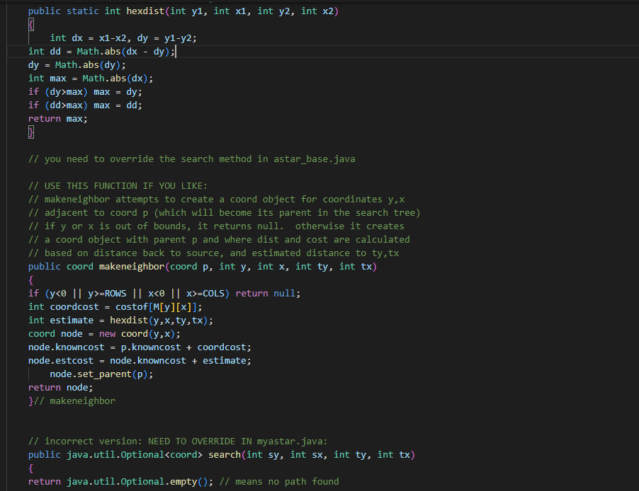 Solved I need help writing a search for a A* algorithm but | Chegg.com