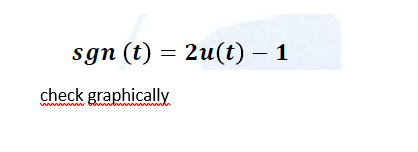 Solved sgn(t)=2u(t)−1 check graphically | Chegg.com