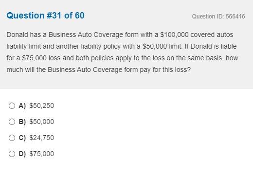 Solved Question \#31 of 60 Question ID: 566416 Donald has a | Chegg.com