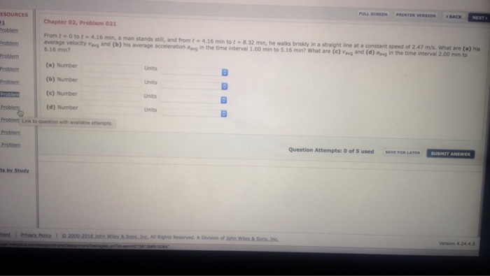 Solved FULL SCREEN PRINTER VERSIONBACK 1 Chapter 02, Problem | Chegg.com