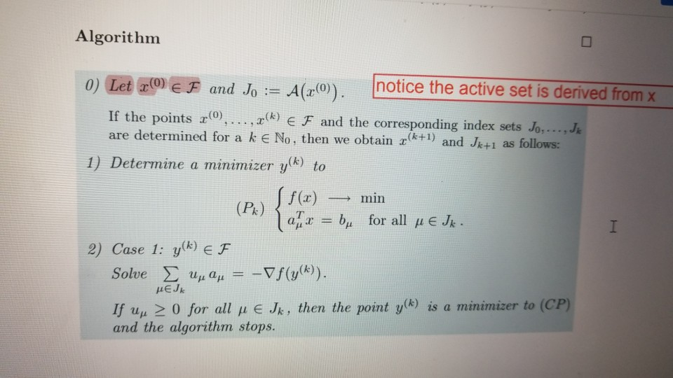 A Implement The Active Set Algorithm P170 In 7525