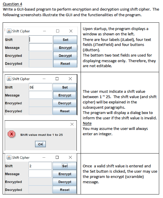 Solved Question 4 Write a GUI-based program to perform | Chegg.com