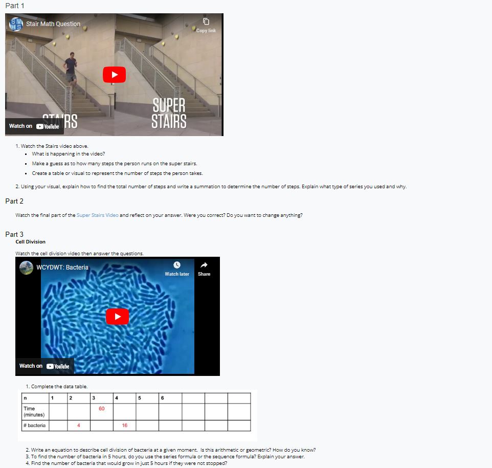 1. Watch the Stairs video above. - What is happening | Chegg.com