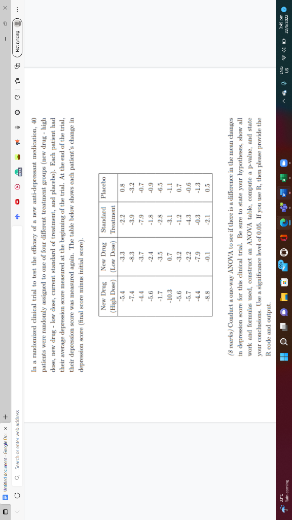 Solved D C : 33°C Untitled document - Google Do X + Q Search | Chegg.com