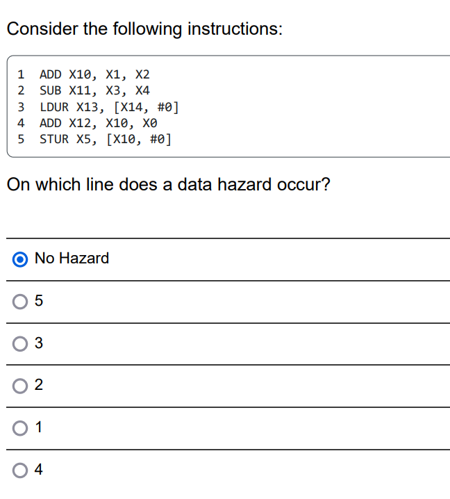 Solved Consider the following instructions: 12345 ADD X10, | Chegg.com