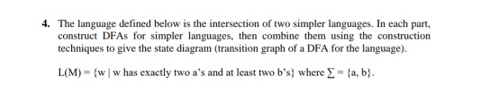 Solved 4· The language defined below is the intersection of | Chegg.com