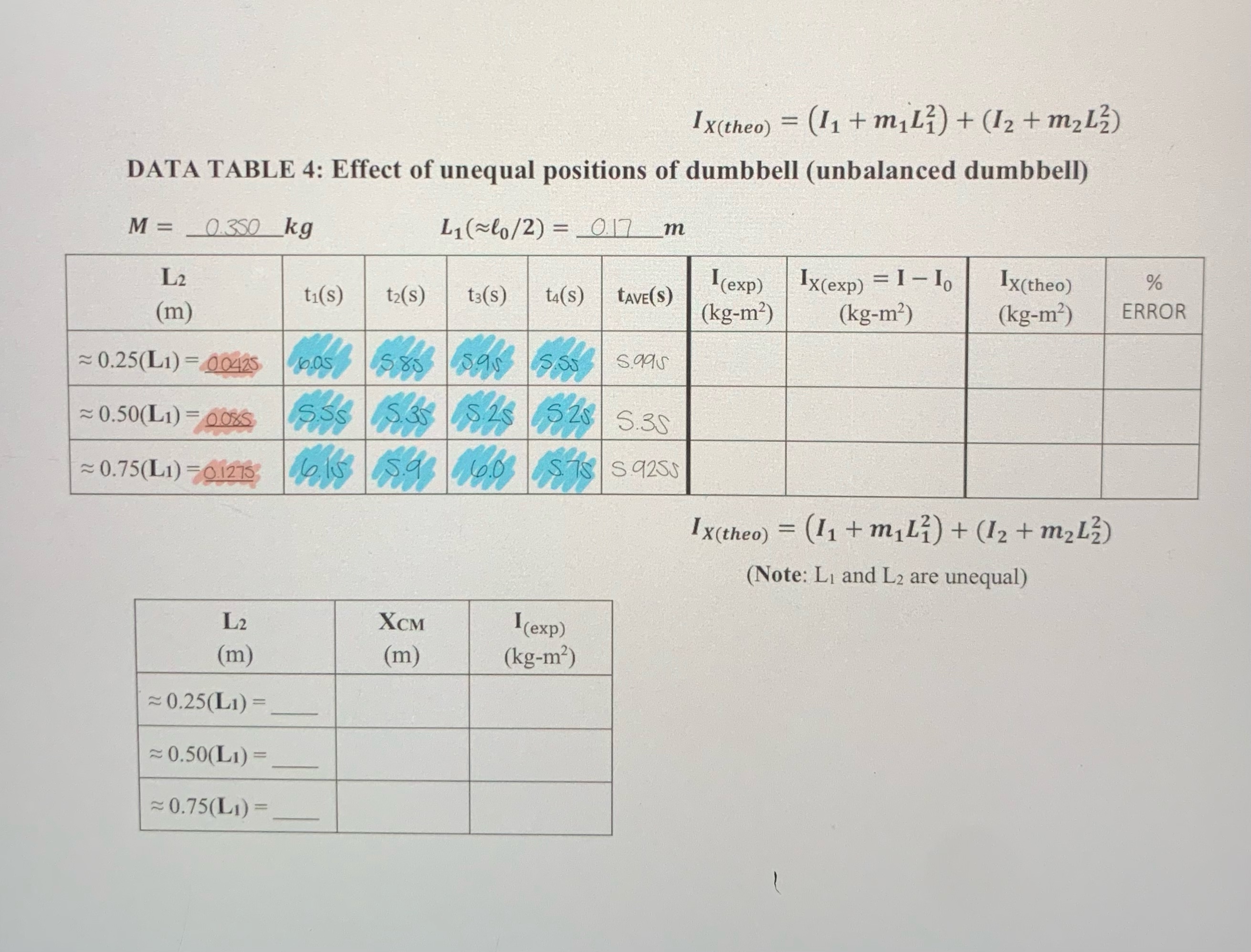 L1 L2 0 0421 M Using The Same Equations Pleare Fill