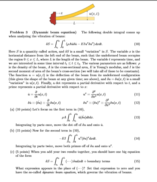 (x,0) Problem 3 (Dynamic beam equation) The following | Chegg.com