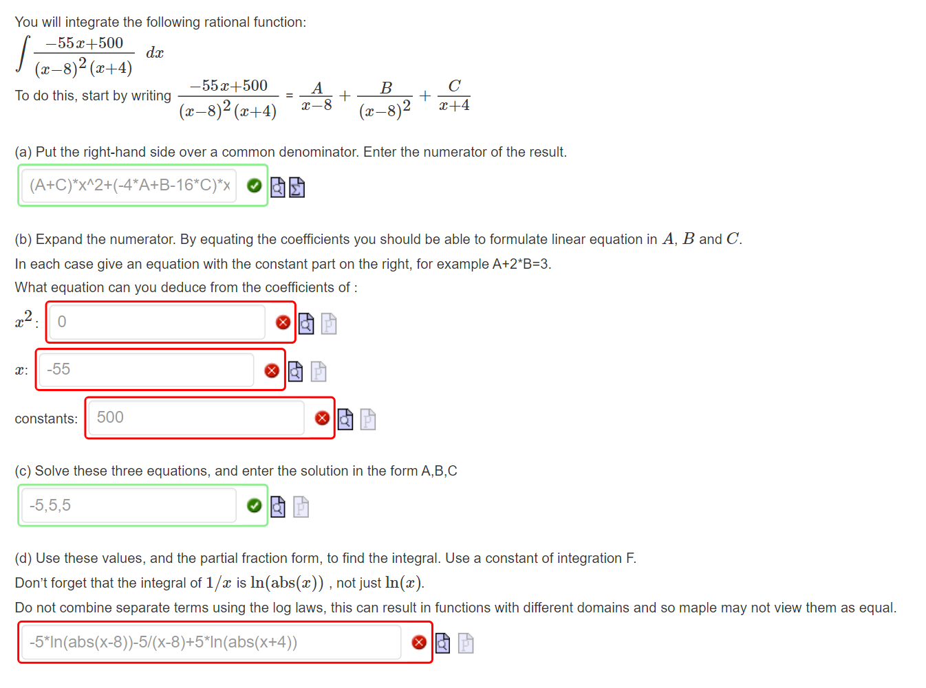 Solved Please check if your answer is same as my answer in | Chegg.com