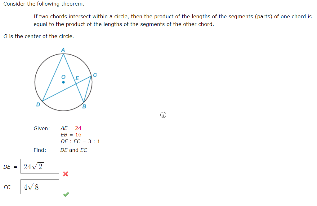 Consider the following theorem.If two chords | Chegg.com