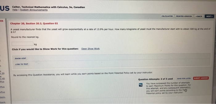 Solved Calter, Technical Mathematics with Calculus, 3e, | Chegg.com